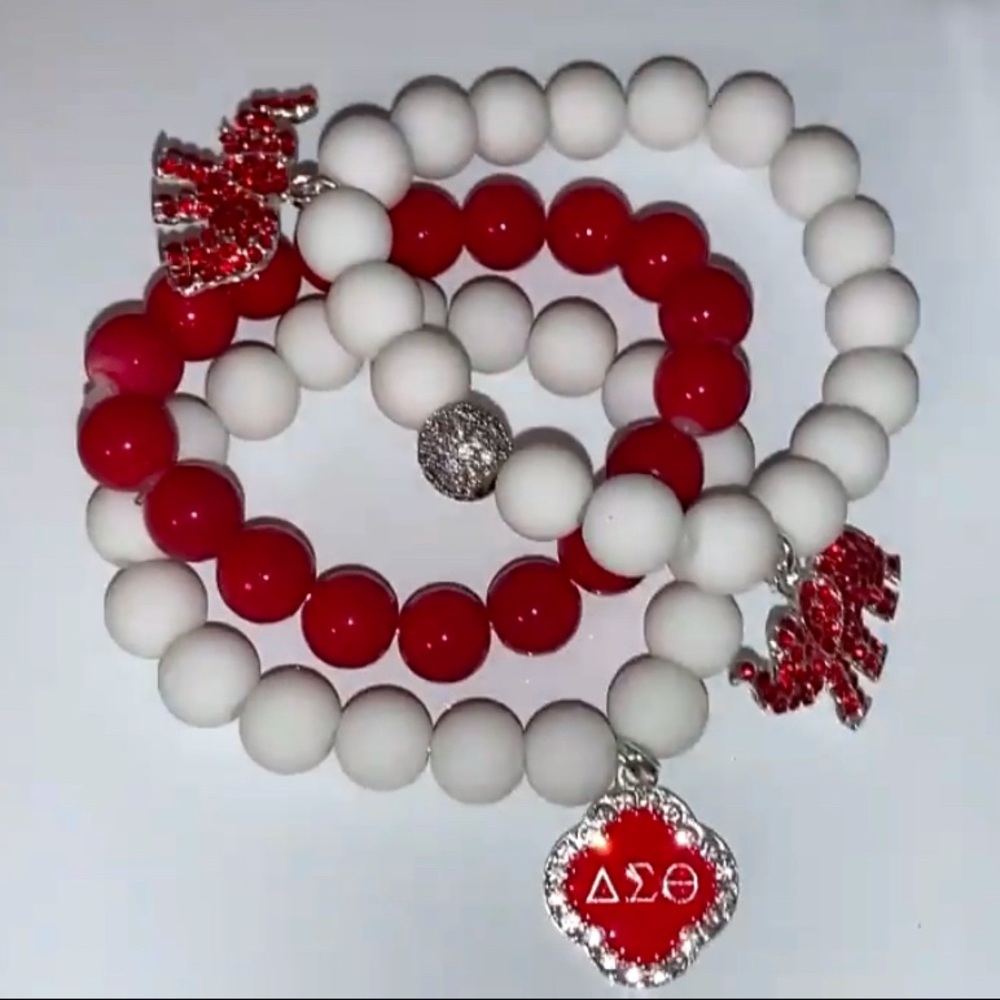 Delta Sigma Theta Stacked Bracelets - Gem